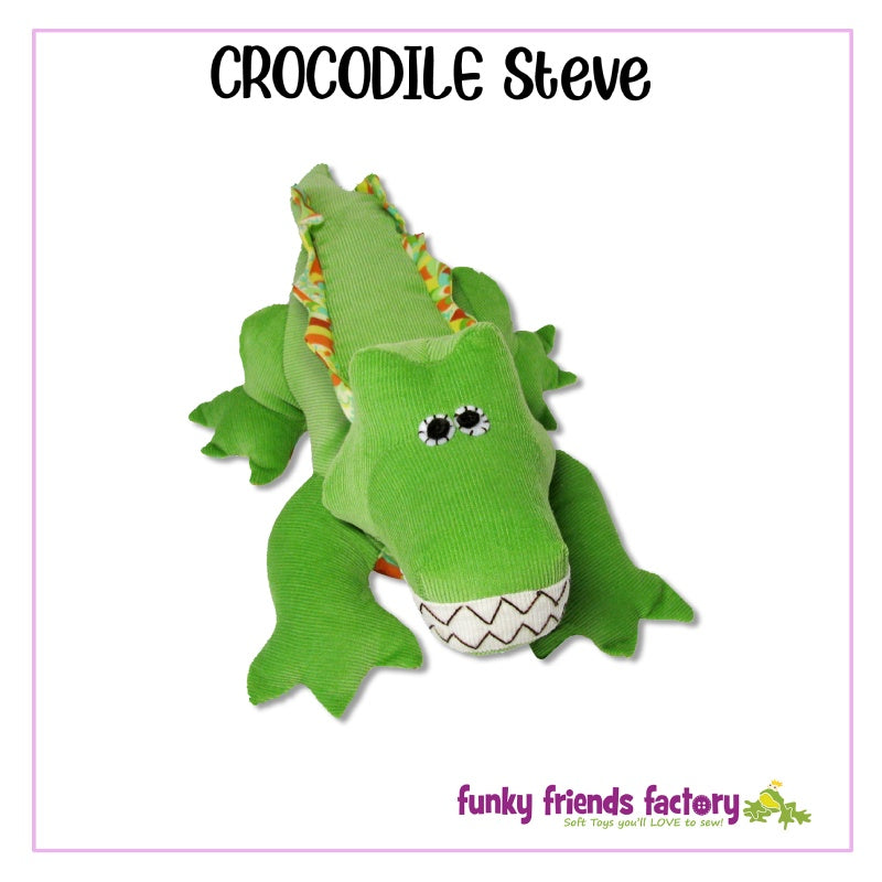 Crocodile Steve Soft Toy Sewing Pattern | Jannz Craft Shop