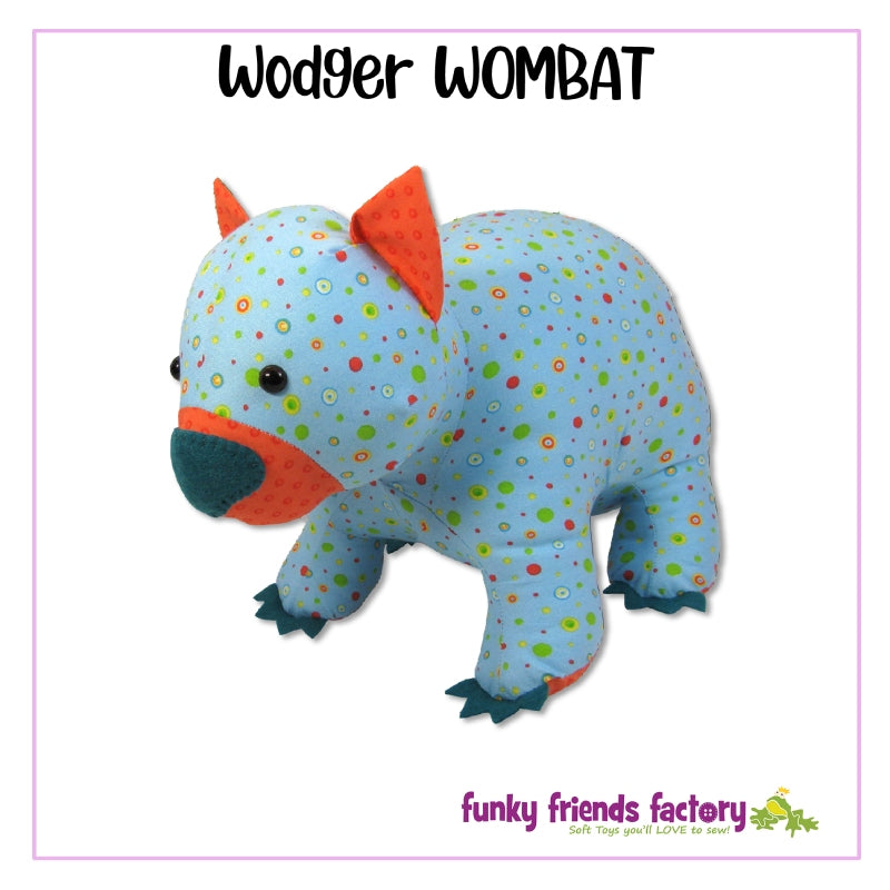 Wodger Wombat Soft Toy Sewing Pattern | Jannz Craft Shop