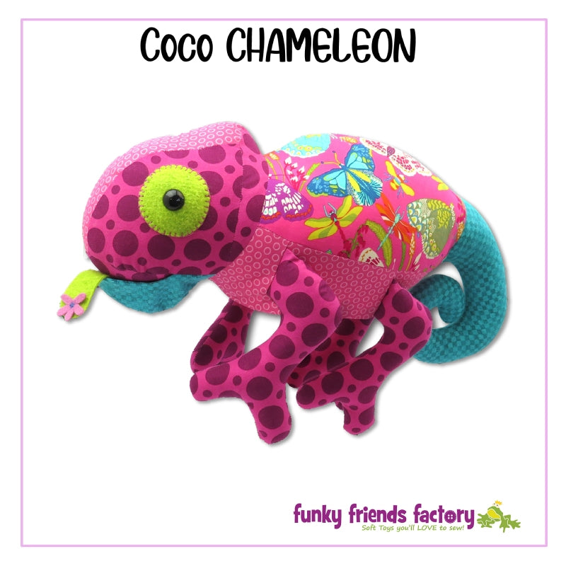 Coco Chameleon Soft Toy Sewing Pattern | Jannz Craft Shop